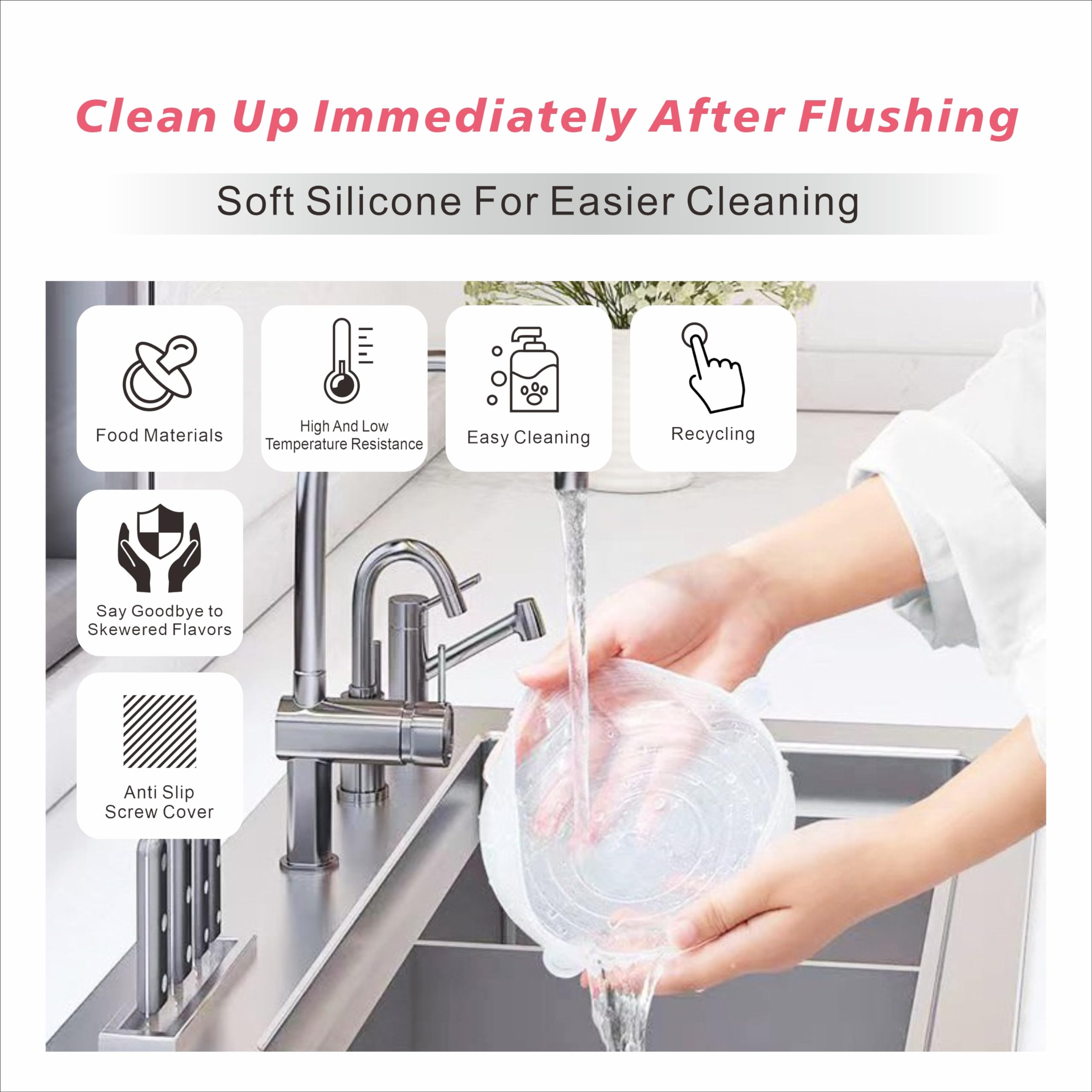 SXunacou 14 piece set circular square silicone dustproof and fresh-keeping cover, kitchen and household stretchable refrigerator microwave sealing and fresh-keeping film (white)