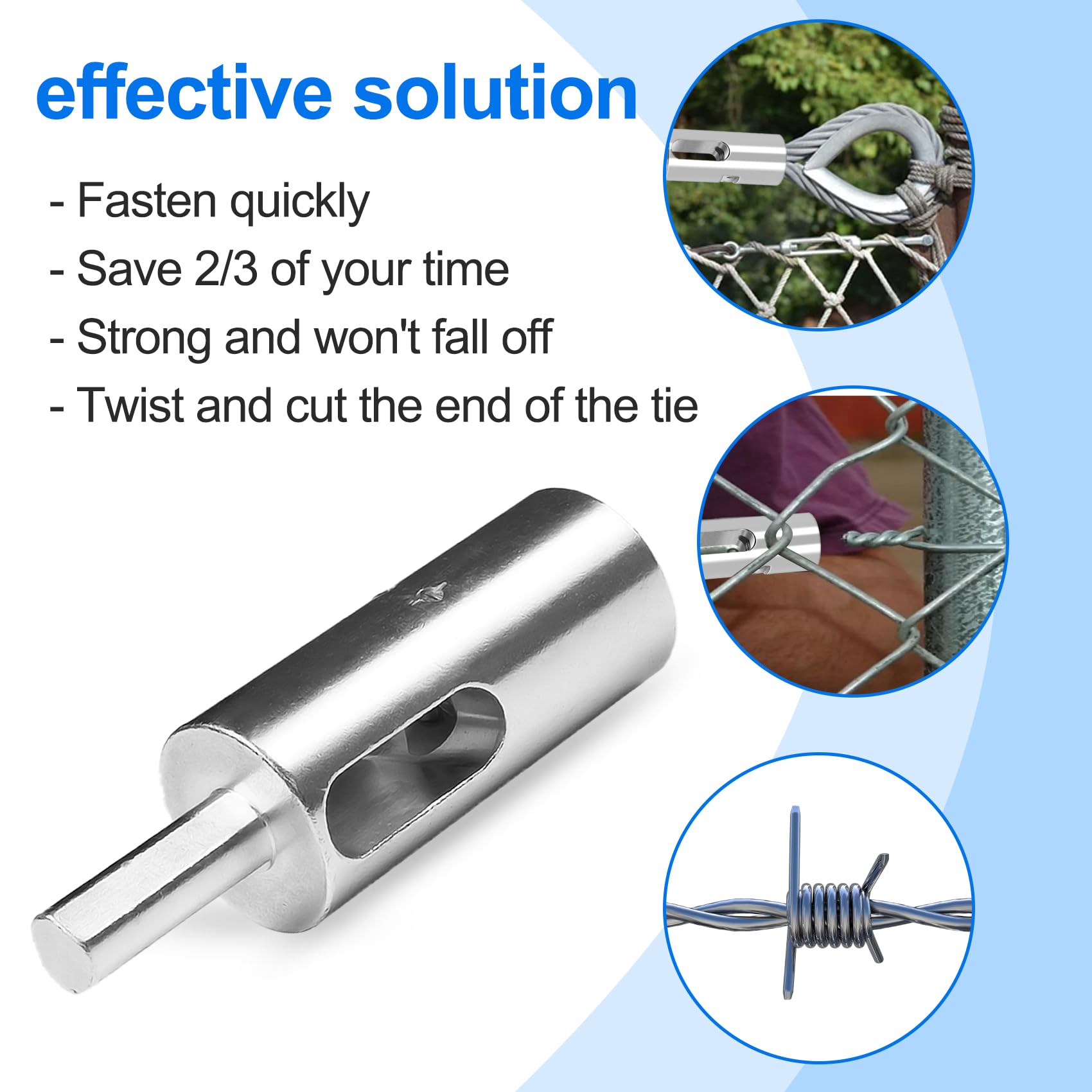 Upgrade Twisting Ties 11 Gauge Drill Chuck Tool,Efficient Wire Knotting 11 Gauge Electrical Drill Twister,Cable Wire Drill Chuck Tool,for Chain Link Fence Post Clips and Pipe Clips