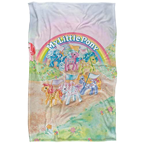 Trevco My Little Pony Retro Classic Ponies Silky Touch Super Soft Throw Blanket 36" x 58"