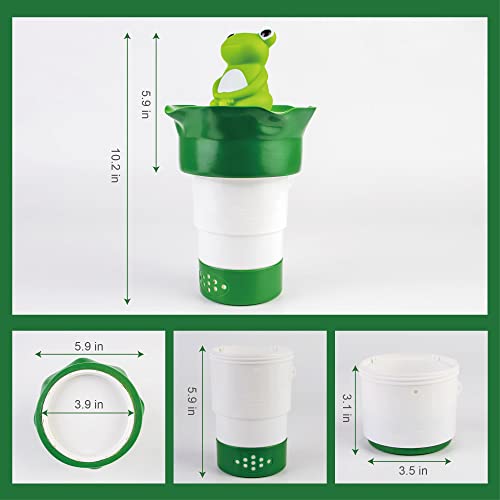MKLZ Chlorine Floater,Floating Chlorine Dispenser for Pools,Fits 1 and 3 Inch Tablets for Large and Small Pools,Forg Tablet Dispenser Chlorine Basket