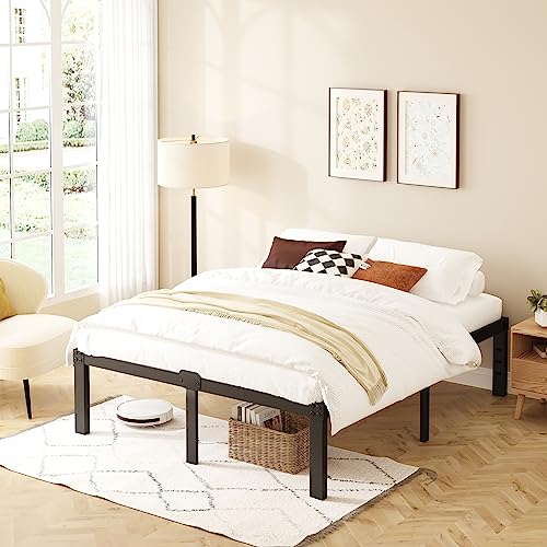 Sosain 14 inch Full Bed Frame Metal Platform Frame no Box Spring Needed,Black Heavy Duty Sturdy Steel,Easy Assembly,with Storage