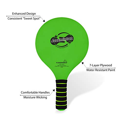 Jazzminton Paddle Game Select Double - 4 Paddles 11 Birdies 4 Balls - A Must Have Racquet Game β Lawn, Yard, Beach Games for Adults and Family Games