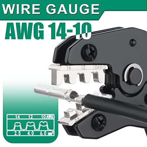OURU Solar Crimping Tool for 14-10 AWG Solar PV Cable Solar Connectors,Solar Crimper SN-2546B