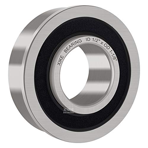 XiKe 10 Pack Flanged Ball Bearing ID 1/2" x OD 1-1/8", Suitable for Lawn Mower, Wheelbarrows, Carts & Hand Trucks Wheel Hub, Replacement for MTD, Honda, 12118 & Rotary 324 Etc.