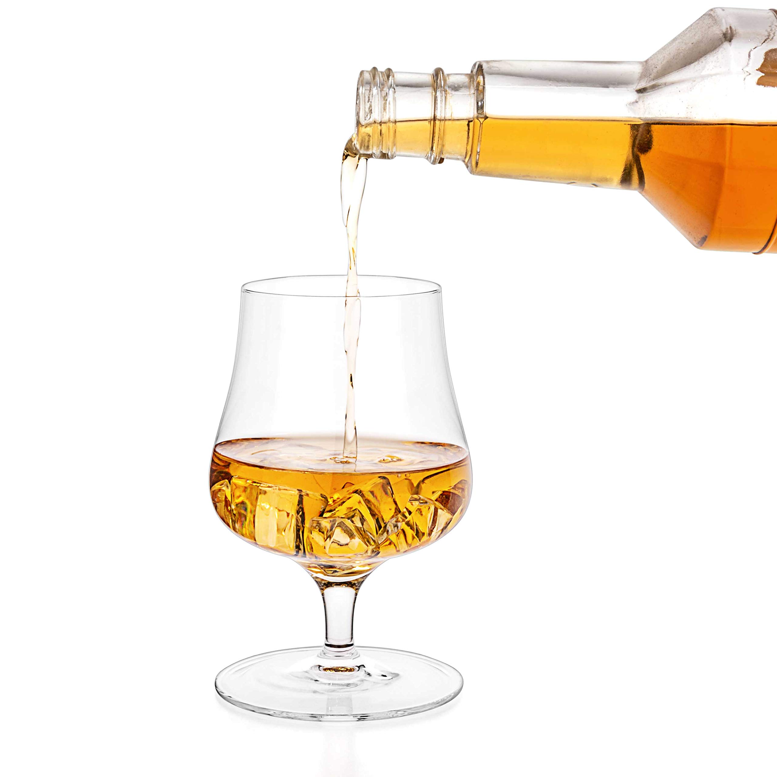 Luxbe - Brandy Whiskey Crystal Glasses Snifter, Set of 2 - Handcrafted - Lead-Free Crystal Glass - For Cognac Bourbon Spirits Drinks - 9.5-ounce
