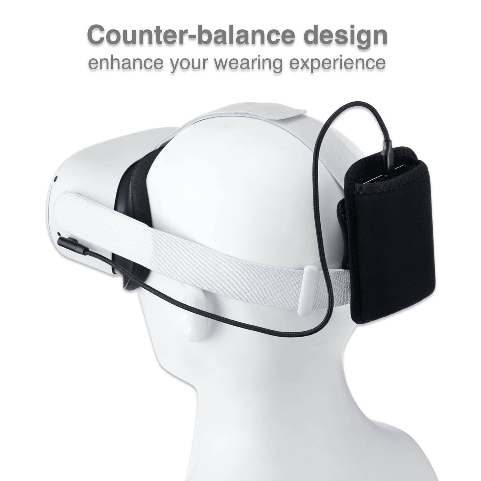 Migitec 10000mAh Extended Battery Pack Compatible with Meta/Oculus Quest 2, Lightweight VR Power for 8 Hours Playtime