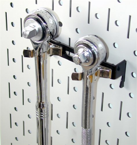 Wall Control Pegboard 1in x 4in C-Bracket Slotted Metal Pegboard Hook for Wall Control Pegboard and Slotted Tool Board β Black