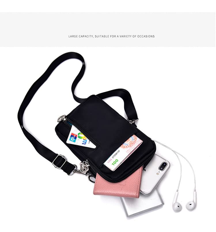 Women Cell Phone Crossboy Purse Small Shoulder Bag Wallet Pouch for Samsung Galaxy A33 A53 A03s A52s Z Fold 4 S22 Ultra S21 FE S20 FE S10 Google Pixel 6a 6 5 4a 5G OnePlus Nord N20 5G (Black)