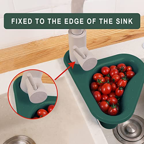 OFCTACK Swan Drain Strainer Basket 2 Pack Plastic Kitchen Garbage Disposal Stopper Sink Corner Accessories for Faucets Diameter Max 1.8 inches, Green