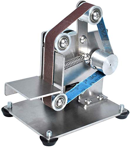 Podoy ππ₯ππ§ππππ Mini Belt Sander Electric DIY 7 Speed Adjustable Control Small Grinder Sharpener Polisher Machine 110V with 10 Belts for Metal Knife Wood Polishing