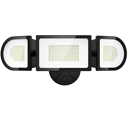 Onforu 100W Flood Lights Outdoor, 9000LM Super Bright LED Flood Light Outdoor Switch Controlled, IP65 Waterproof LED Exterior Floodlight with 3 Adjustable Head, 6500K White Outdoor Security Light