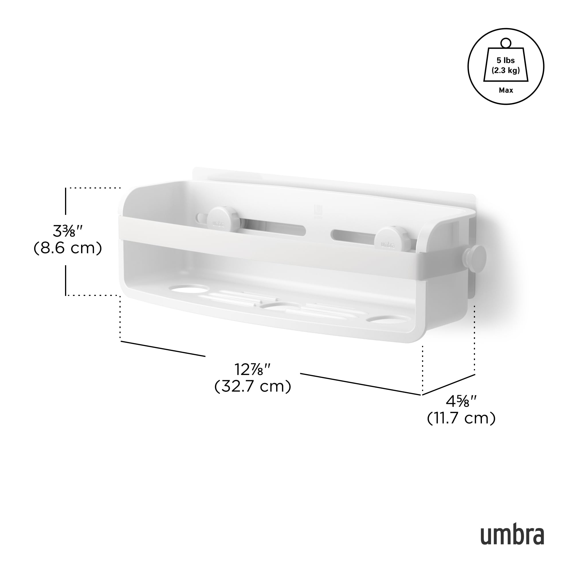 Umbra Flex Modern Bathrrom Caddy Bins, White