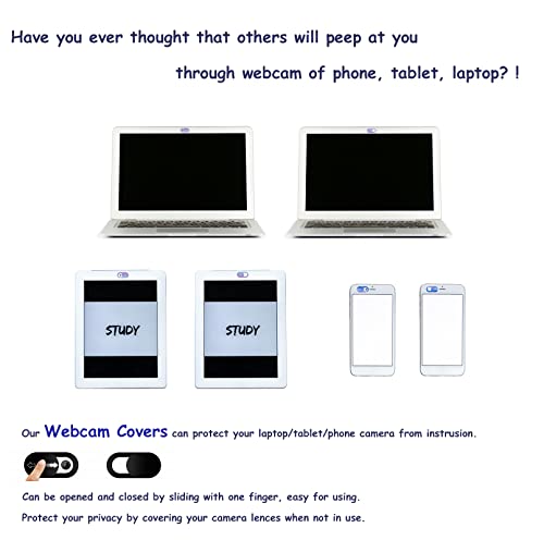 Webcam Cover (8 Packs), Ultra-Thin Camera Privacy Covers Sticker Fit for Laptop Computer PC Desktop Tablet Smart Phone Lens, AllureEyes Web Cam Slider Camera Privacy Covers Protection