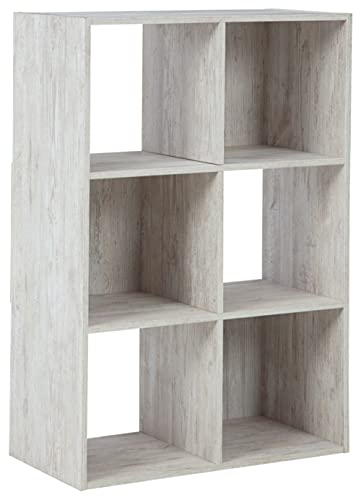 Signature Design by Ashley Paxberry Coastal 9 Cube Storage Organizer or Bookcase, Whitewash & Paxberry Coastal 6 Cube Storage Organizer or Bookcase, Whitewash
