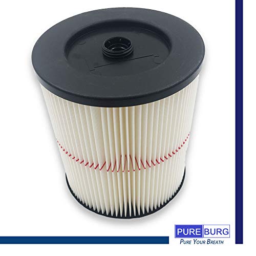 PUREBURG 17816 Replacement Red-Stripe Filter Compatible with Craftsman 5/6/8/12/16/32 Gallon Large Wet Dry Shop Vacs Replace Part# 9-17816/17816, 1-Pack