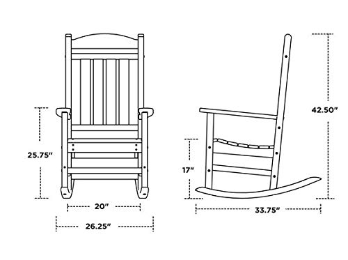 POLYWOOD R100BL Presidential Rocking Chair, Black