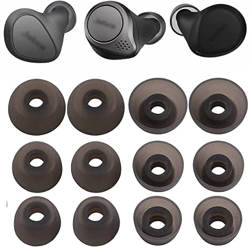 Silicone Ear Tips Replacement for Jabra Elite 3 / 7 Pro /75t, JNSA Replacement Earbuds Tips Compatible with Jabra Elite 7 Pro / Elite 3 Earbuds ,6 Pairs SML Black