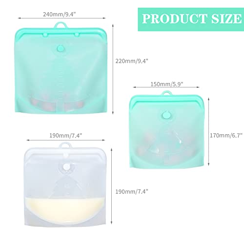 Silicone Food Storage Bags 4-Pack Food Grade Stand Up Reusable Silicone Bags For Storage Freezing Cooking Microwave Meat Fruit Vegetable & More