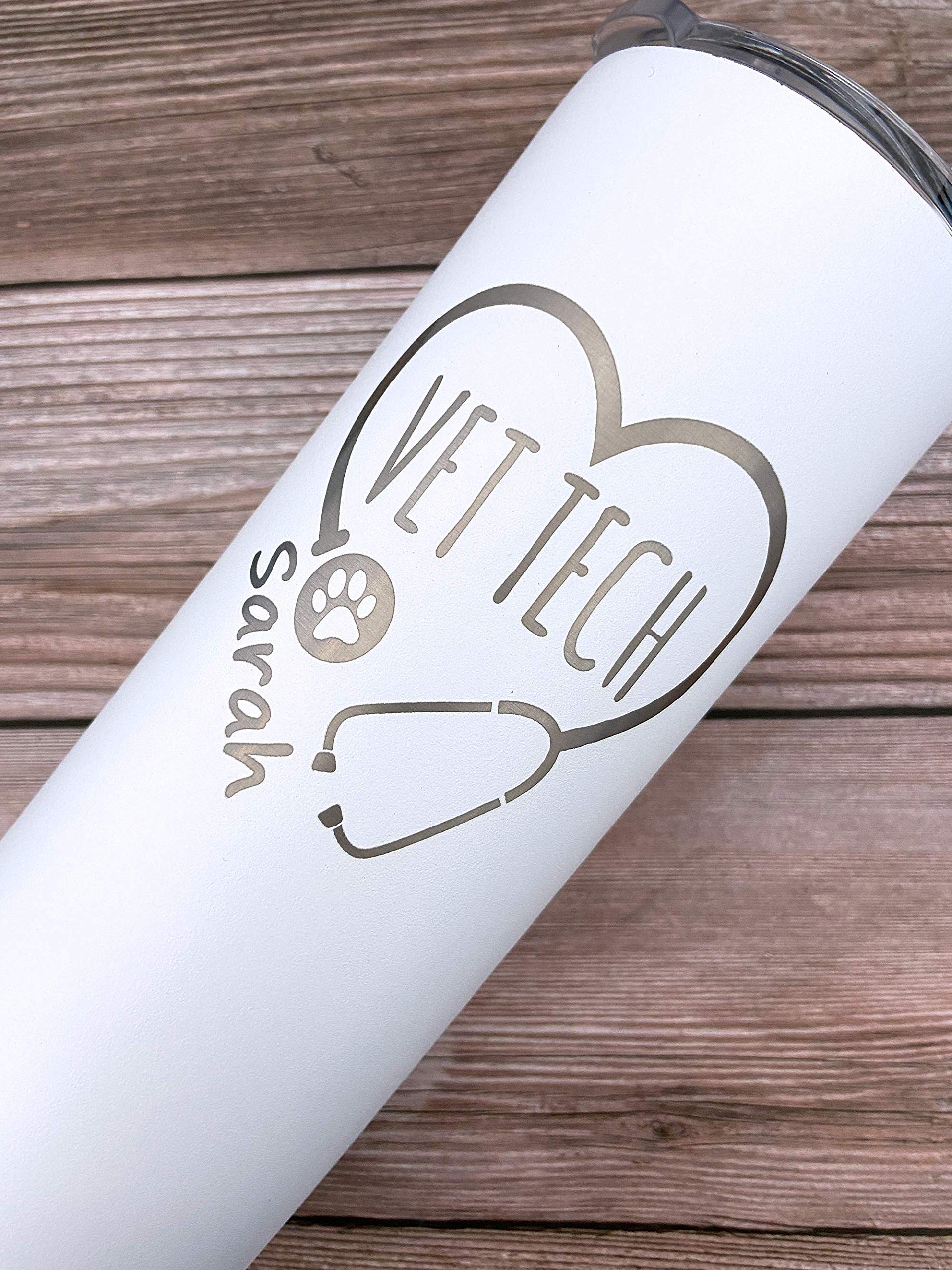 Personalized Veterinarian Laser Engraved 20 oz Tumbler with Straw, Vet Tech, Vet Gift, Vet Tech Gift, Vet Assistant