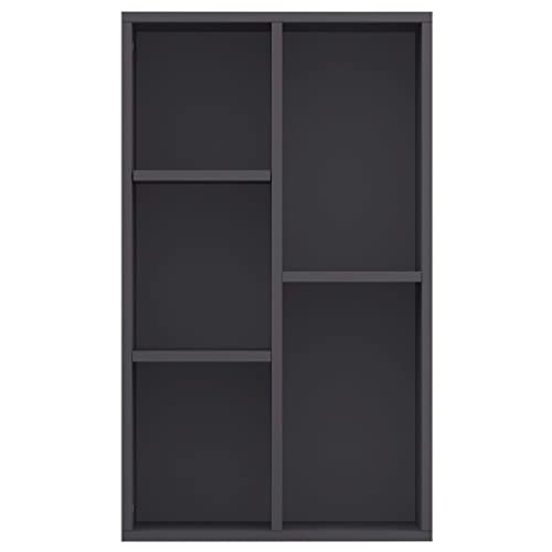 WIFESE Bookshelf Book Cabinet 19.7"x9.8"x31.5" Cubby Storage Organizer Record Player Stand Bookcase with Doors Bookshelf with Cabinet Storage Shelf for Living Room Small Cabinet Gray