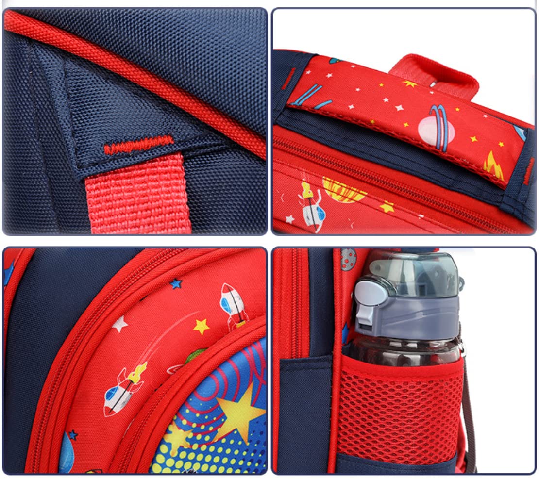 JIAJIAMIN Kid Boys 3D Print Comic Cartoon Car Backpack Kindergarten Children Snack Backpack for 3-8 Years (Red 1)