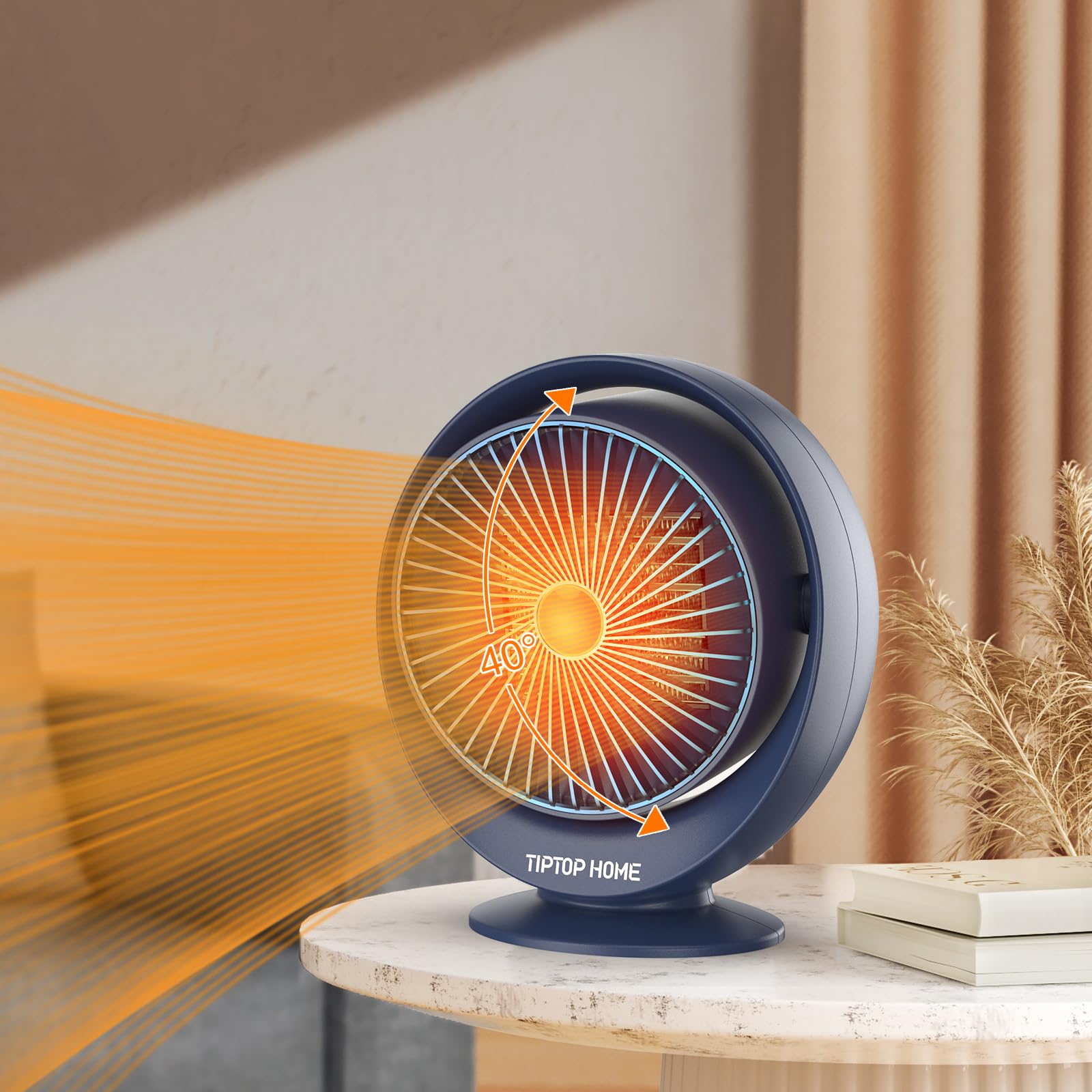 Space Heater, 800W PTC Fast Heating Ceramic Room Small Heater, Two-Speed Portable Heater Fan with Adjustable, Overheating Protection, Dumping Shutdown, Electric Heaters for Home Bedroom, Office