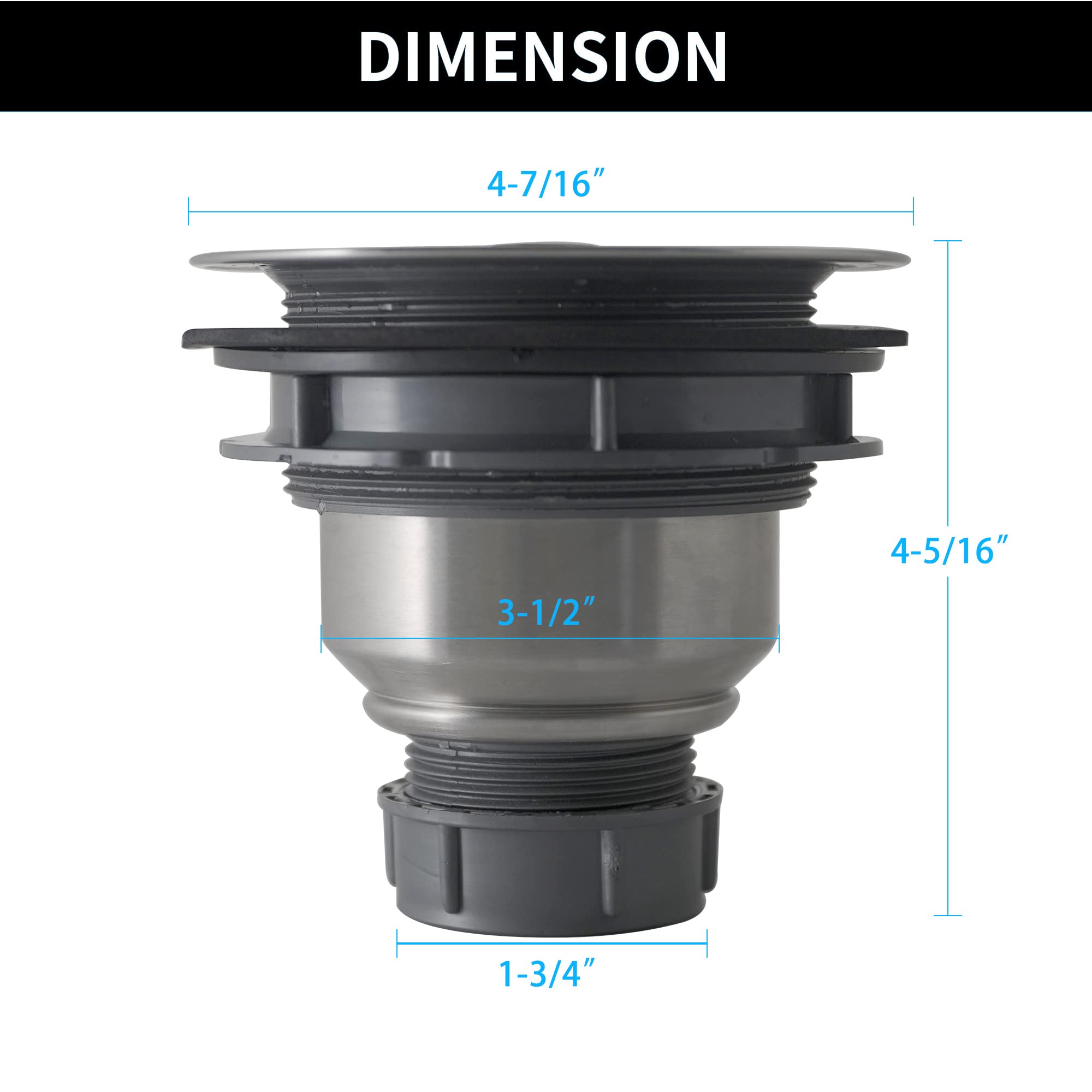 LYNNADO Sink Strainer Kitchen Sink Drain Assembly Kit 3-1/2 Inch with Kitchen Sink Drain Basket,304 Stainless Steel Sink Stopper & Cover Lid,Stainless Steel Brushed