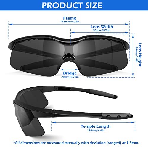 OXG 6 Pack Tinted Safety Glasses for Men and Women, UV-Block Safety Goggles ANSI Z87.1 Protective Eyewear Impact & Scratch Resistant Eye Protection