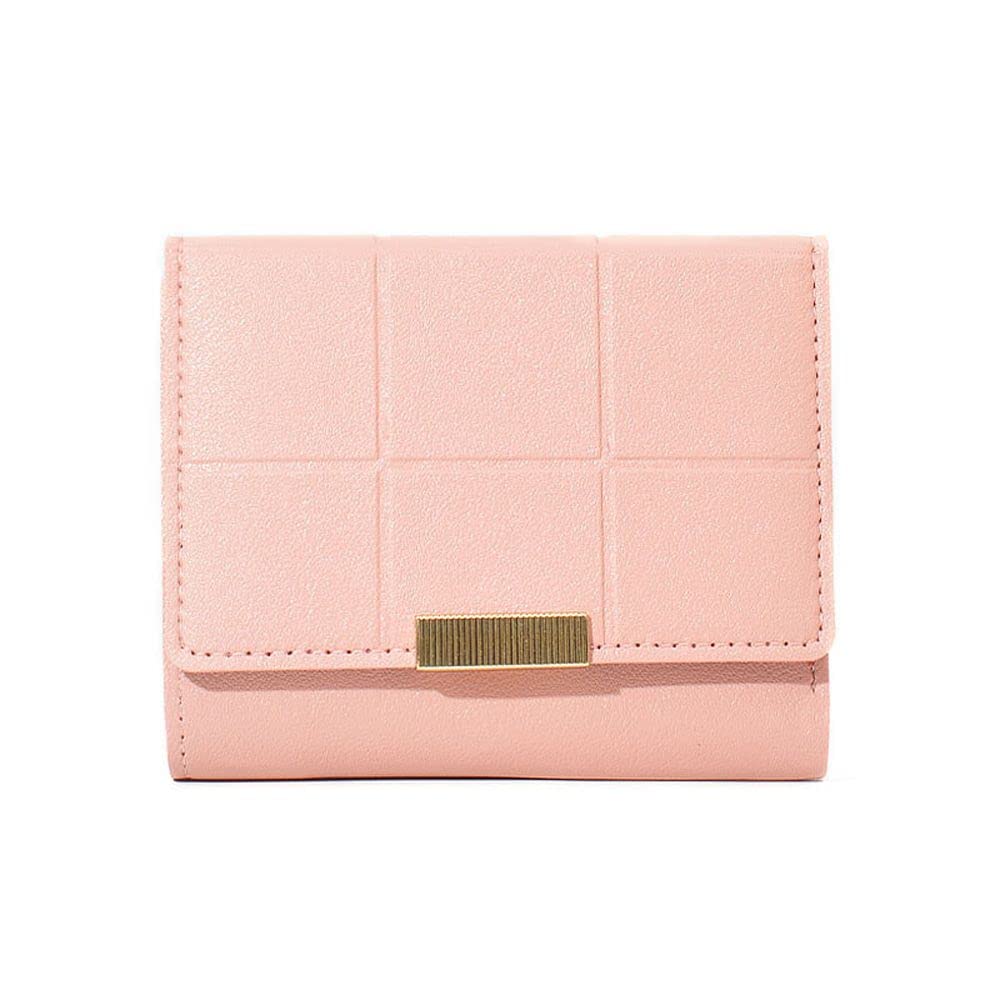 MinLia Women's Wallet Solid Color Leather Purse Simple Card Bag Coin Purse Solid Color Short Clutch Bag Wallets(Yellow)