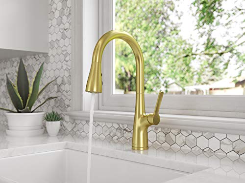 Pfister LG529-NEBG Neera Pull Down Kitchen Faucet, Brushed Gold