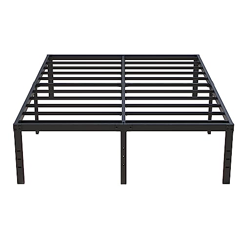 Upcanso 18 Inch California King Bed Frames No Box Spring Need, Platform Cal King Bed Frame with High Storage, Eassy Assembly 3,500 lbs Heavy Duty Bedframes, Black
