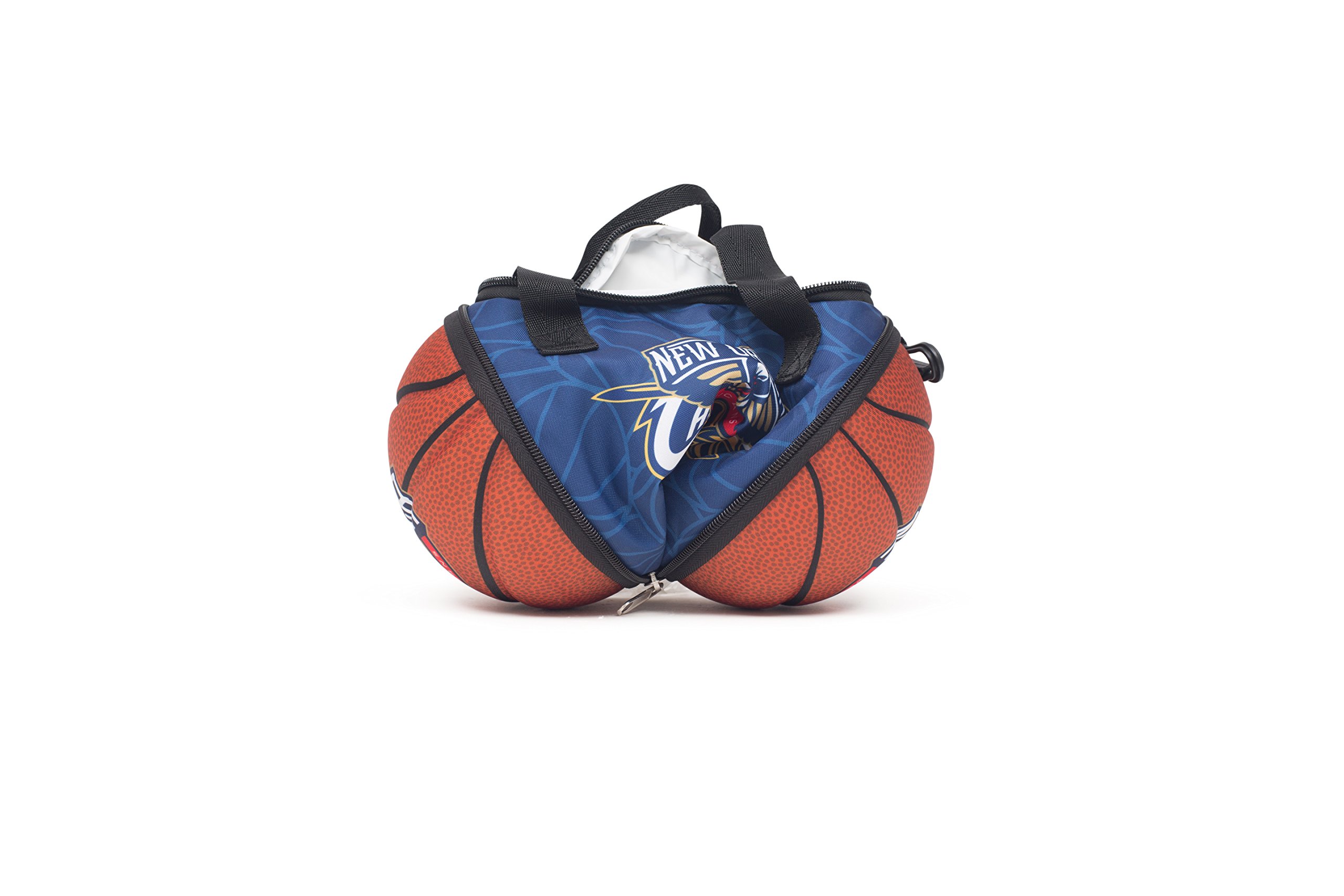 MACCABI ART Official New Orleans Pelicans Collapsible Insulated Basketball Lunch Bag, 13.4” x 5.75” x 5.75”