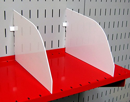 Wall Control Pegboard Shelf Divider for 9in Deep Pegboard Shelf Assembly for use with Wall Control Pegboard and Slotted Tool Board β White