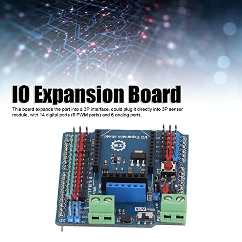 Sensor Expansion Module, Communication Storage Interface 3P Sensor Expansion Board 14 Digital 6 Analog Ports Support External Power Supply for Controller