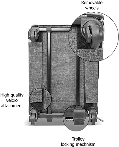 Ruff Life 101 Airline Approved Expandable Premium Pet Carrier on Wheels- Two Sided Expandable Rolling Carrier- Designed for Dogs & Cats- Extra Spacious Soft Lined Carrier! (Grey)