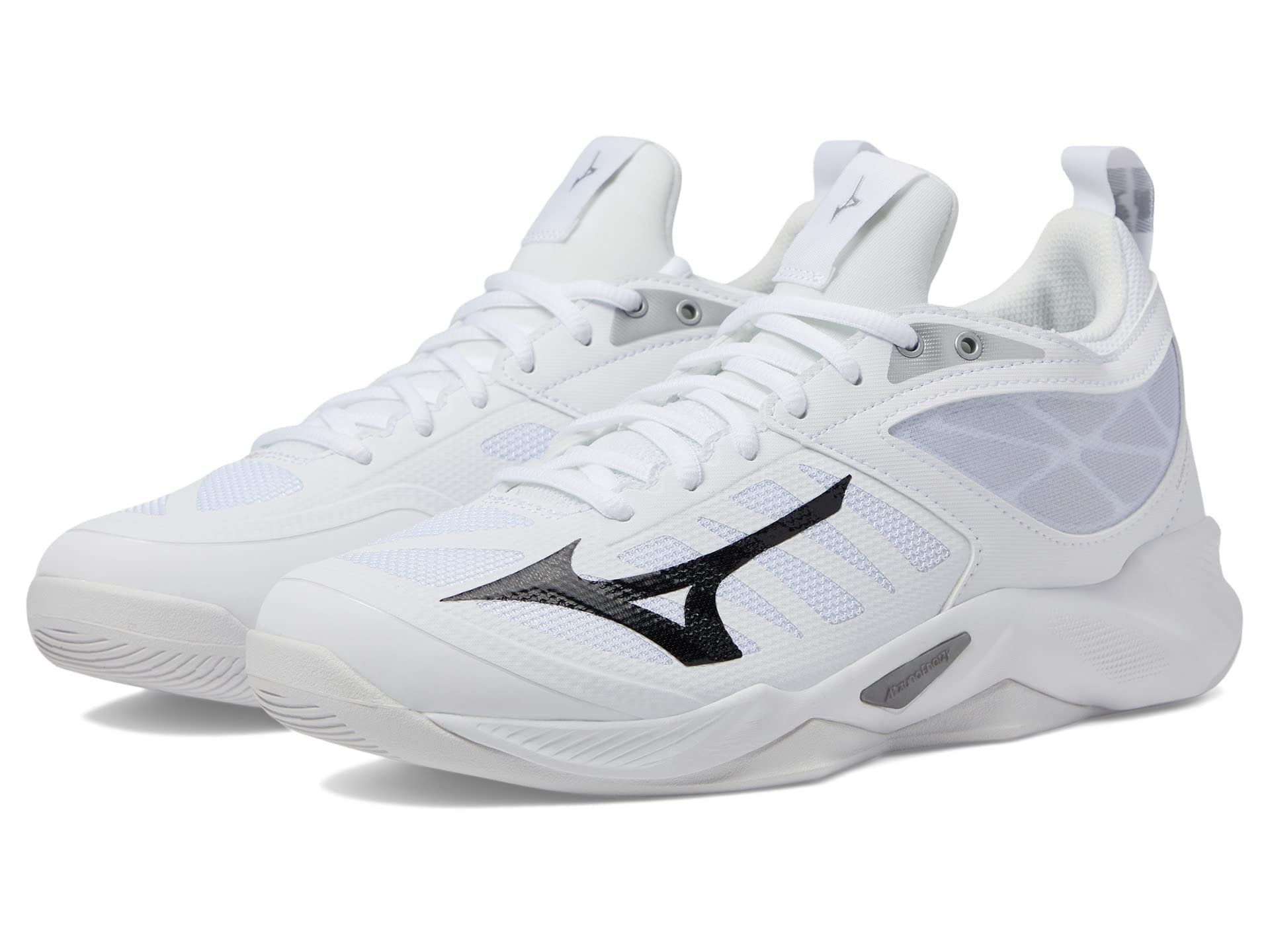 Mizuno Women's Wave Dimension Volleyball Shoe, White-Black, 9.5