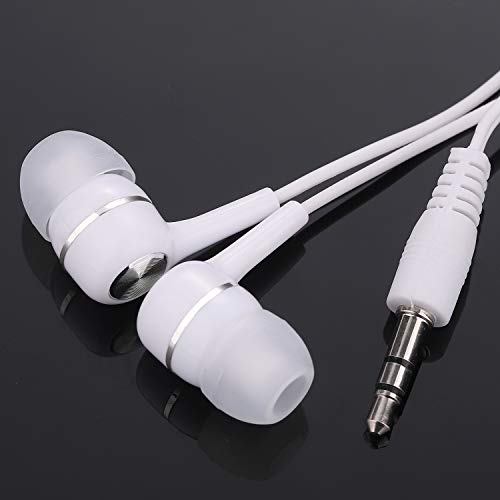 Yoley Bulk Earbuds Headphones 50 Pack for School Classroom Kids, Wholesale Durable Wired Earphones Class Set to Students Teens and Adult (White)