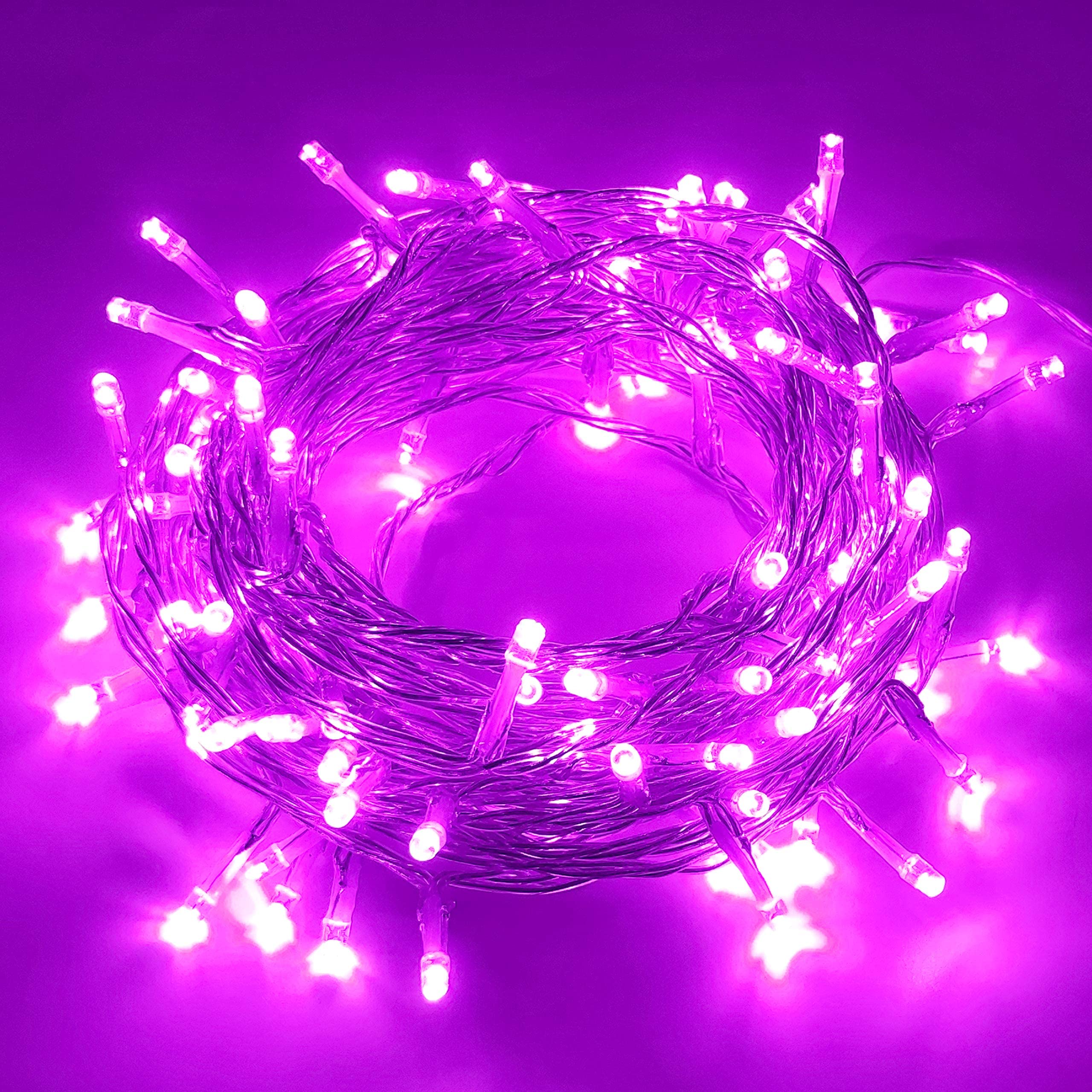 Joiedomi 100-counts LED Christmas Light, 8 Modes 32.8 ft Purple Christmas String Lights (Single Stranded), Purple Lights for Indoor/Outdoor Christmas Decorations