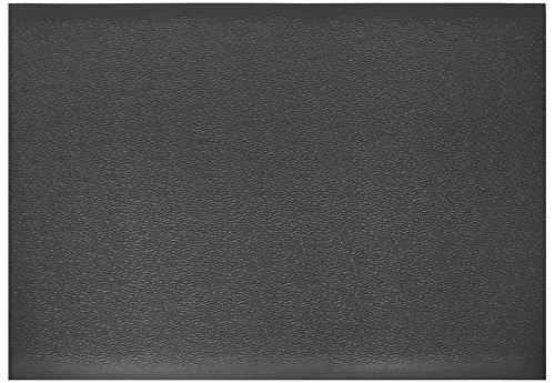 Portico Systems 18030504T Comfort Step 3/8" Anti-Fatigue Mat with Pebble Emboss, Solid Black, 3" x 5"