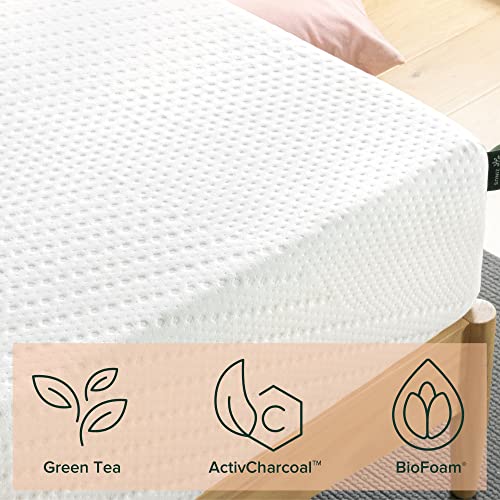Zinus 10 Inch Green Tea Essential Memory FoamMattress/Bed-in-a-Box/AffordableMattress/CertiPUR-US Certified, King,White