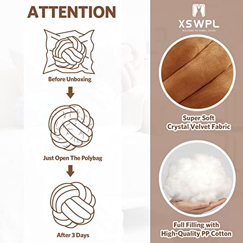 XSWPL Knot Ball Pillow Round Throw Pillows Soft Household Decorative Pillows Sofa Decor Throw Pillows (Navy Blue, 10.6Inch)