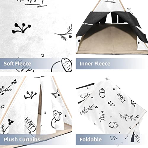 Y-DSIWX Guinea Pig House Bed, Rabbit Large Hideout, Small Animals Nest Hamster Cage Habitats Christmas Doodle