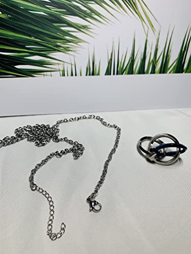 Zxxmeet Men's Titanium Steel Three Ring Hip Hop Necklace