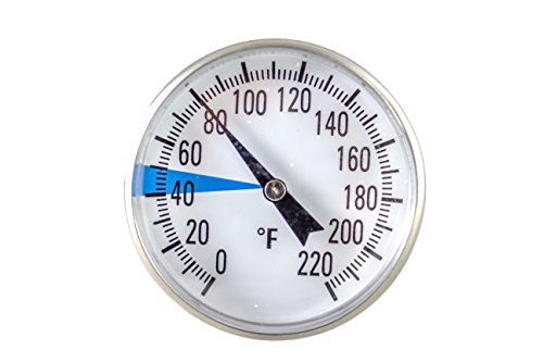 Stainless Steel Soil Thermometer by Smart Choice| 127mm Stem, Easy-to-Read 1.5β Dial Display, 0-220 Degrees Fahrenheit Range | Soil Temperature Thermometer for Ground, Compost, Garden Soil