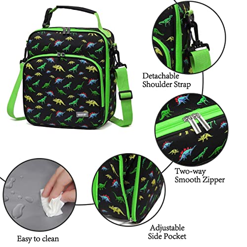 VASCHY Cute Preschool Backpack and Insulated Lunch Bag Dinosaurs Bundle