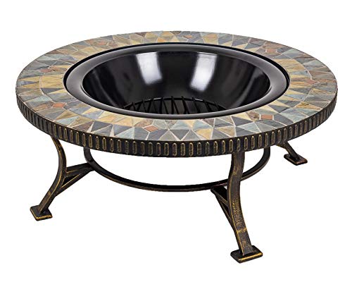 Pleasant Hearth GHP Group OFW088RC fire Pit, Rubbed Gold