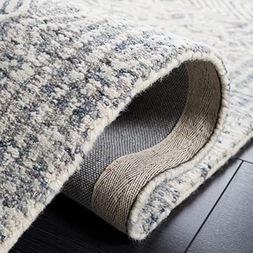 Safavieh Abstract Collection Area Rug - 8' x 10', Grey & Ivory, Handmade Wool, Ideal for High Traffic Areas in Living Room, Bedroom (ABT225F)