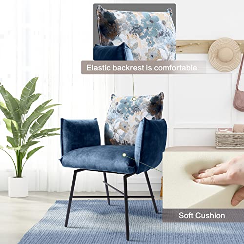 Zerifevni Armchairs Comfortable Desk Chair, Upholstered Modern Living Room Chair, Home Office Chair (Blue)