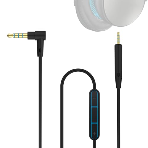 QC35 Replacement Cable for Bose QC35 QC35II QC45 QC25 OE2 OE2i E45BT E55BT E65BTNC 750NC Headphones with Mic and Volume Control (4.6FT Black)