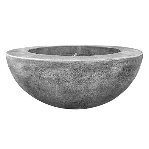 Prism Hardscapes Moderno 5 Concrete Gas Fire Pit (PH-426-4NG), Natural Gas, Pewter, 36-Inch